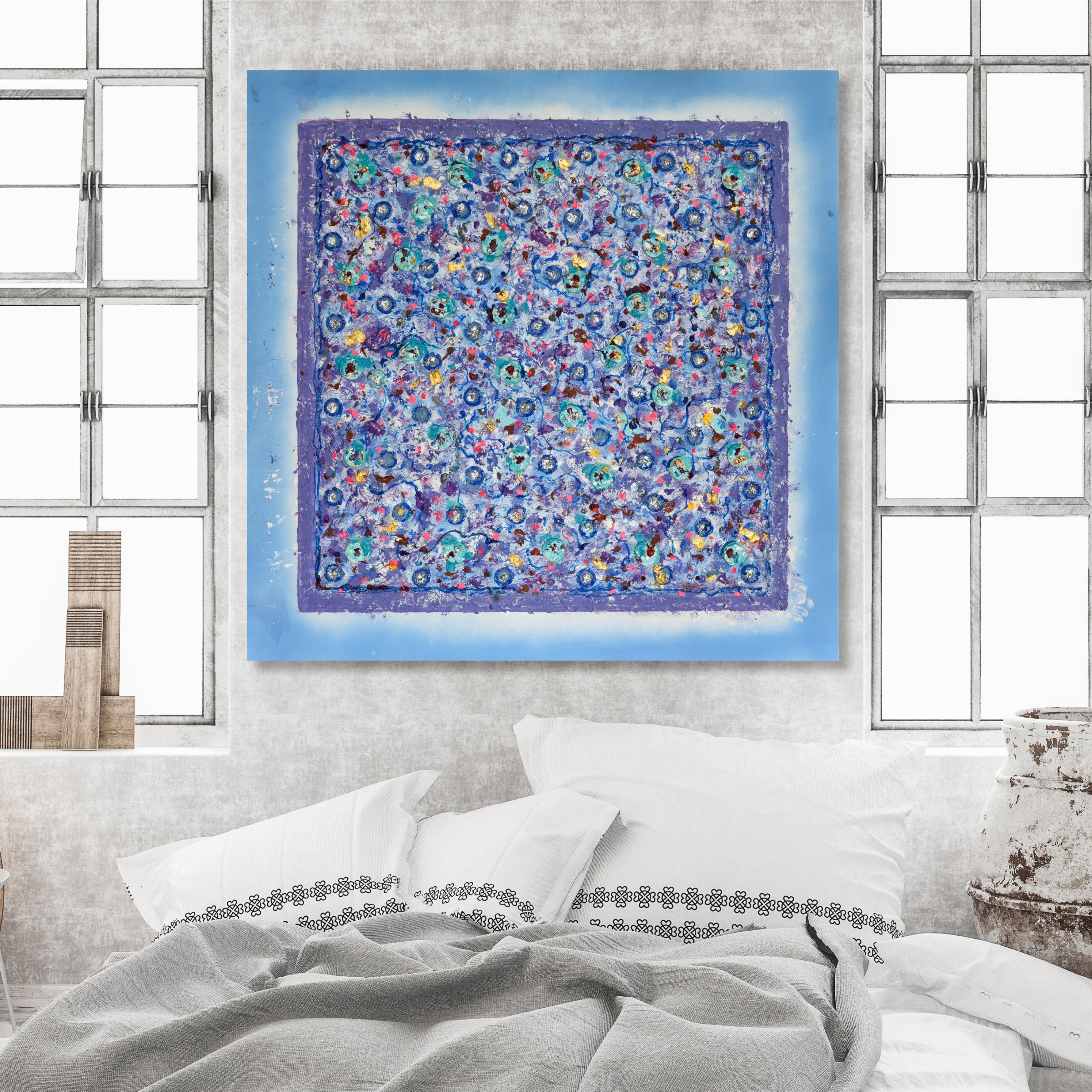 Abstract Painting | Square In Blue – ART GODA