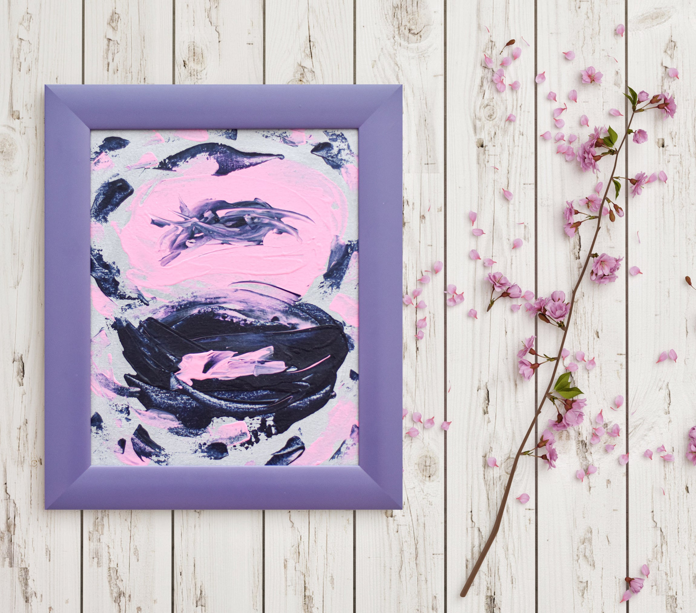 Abstract Art | Framed Painting | Deep Purple – ART GODA