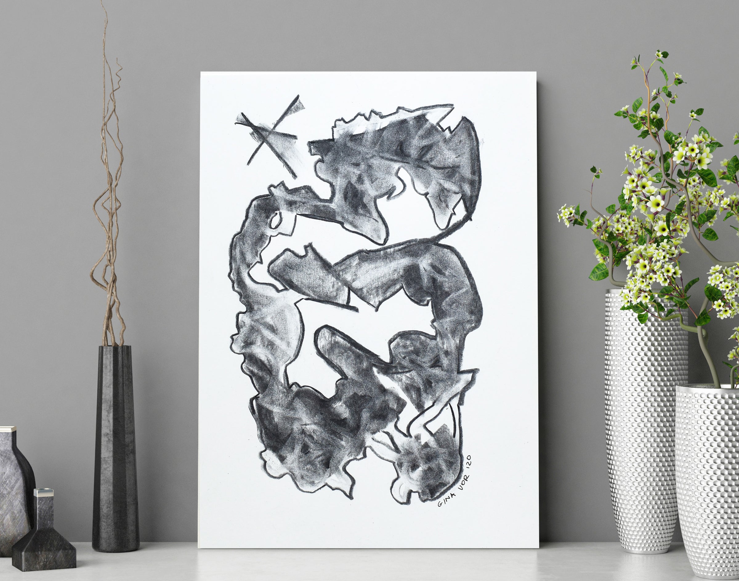 Abstract Charcoal Drawings | Buy Online – ART GODA