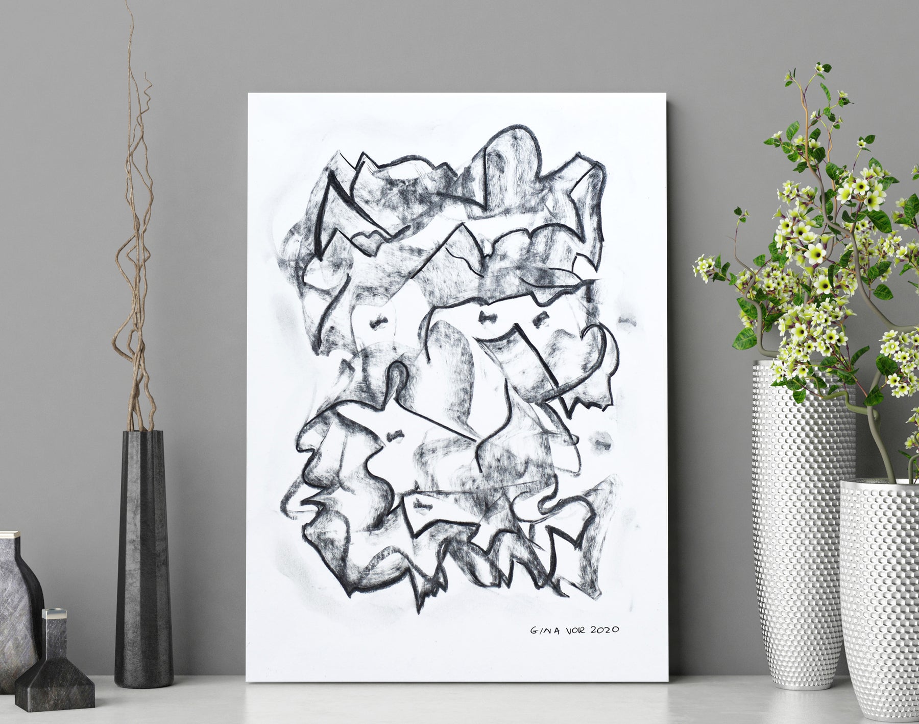 Abstract Charcoal Drawings | Buy Online – ART GODA