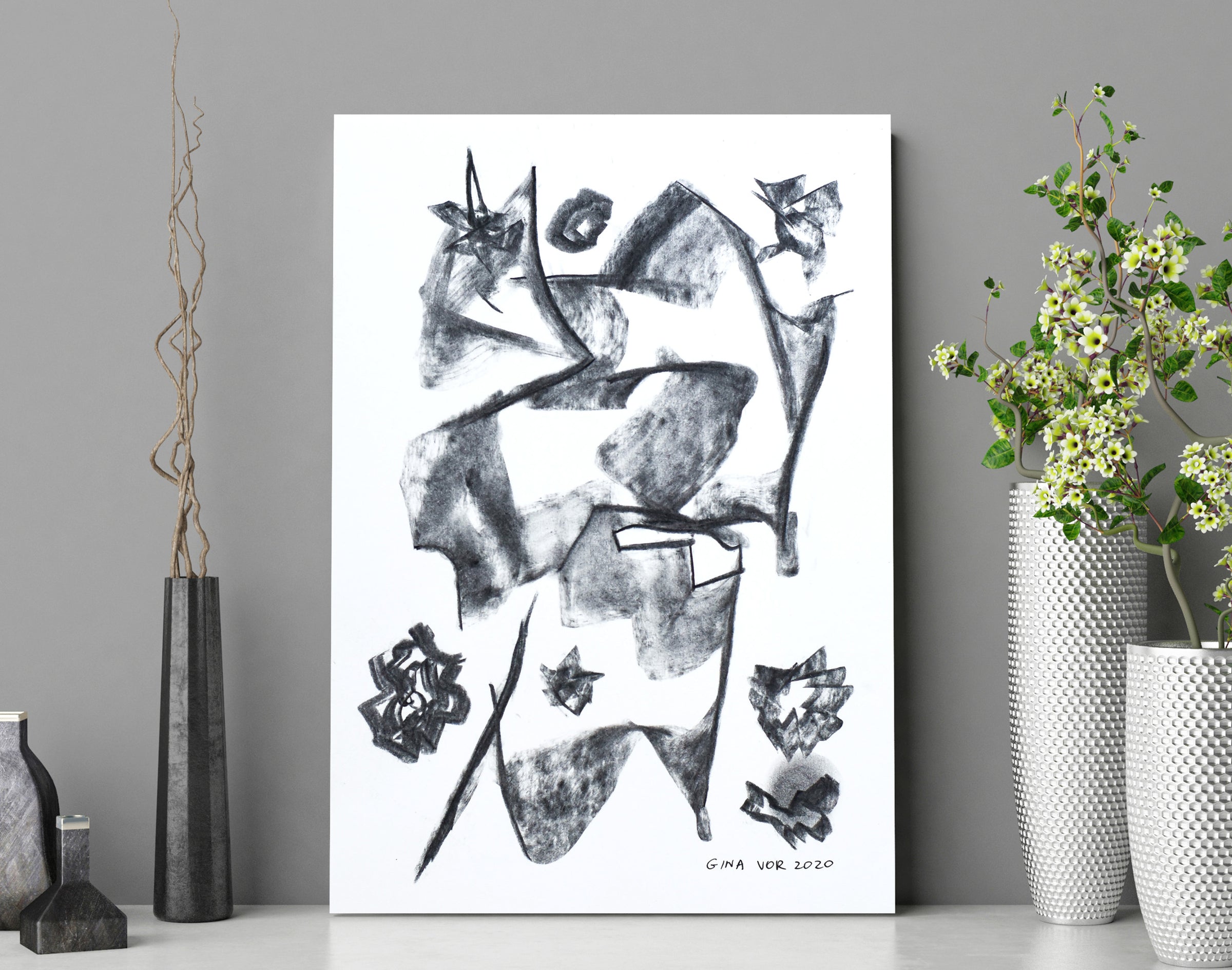 Abstract Charcoal Drawings | Buy Online – ART GODA