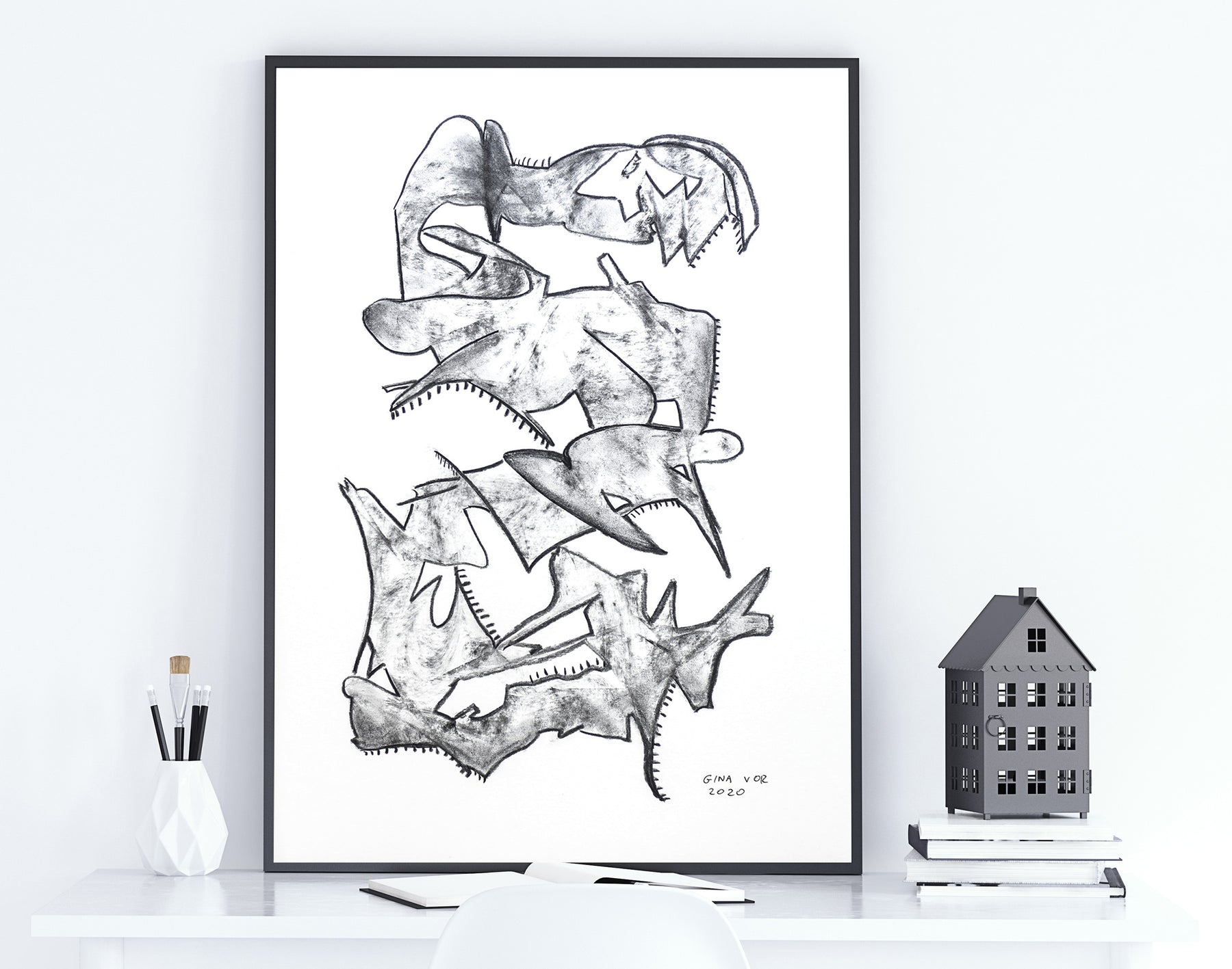 Abstract Charcoal Drawings | Buy Online – ART GODA