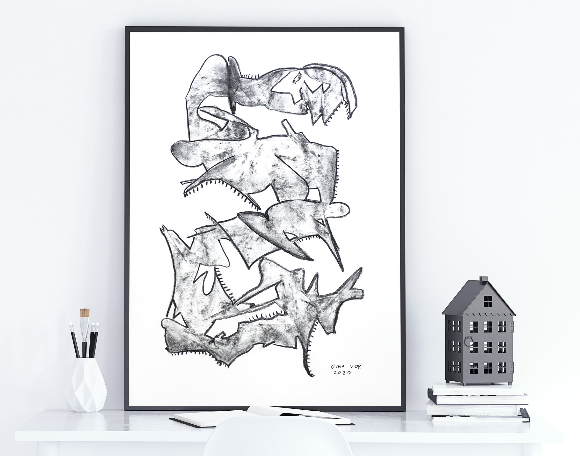 Abstract Charcoal Drawings | Buy Online – ART GODA