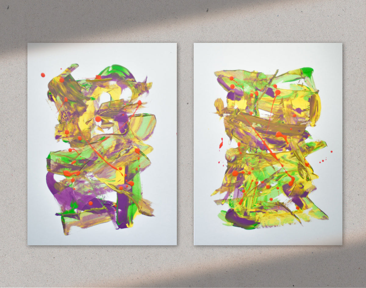 Abstract Twins | Set Of Two Abstract Paintings For Sale – ART GODA