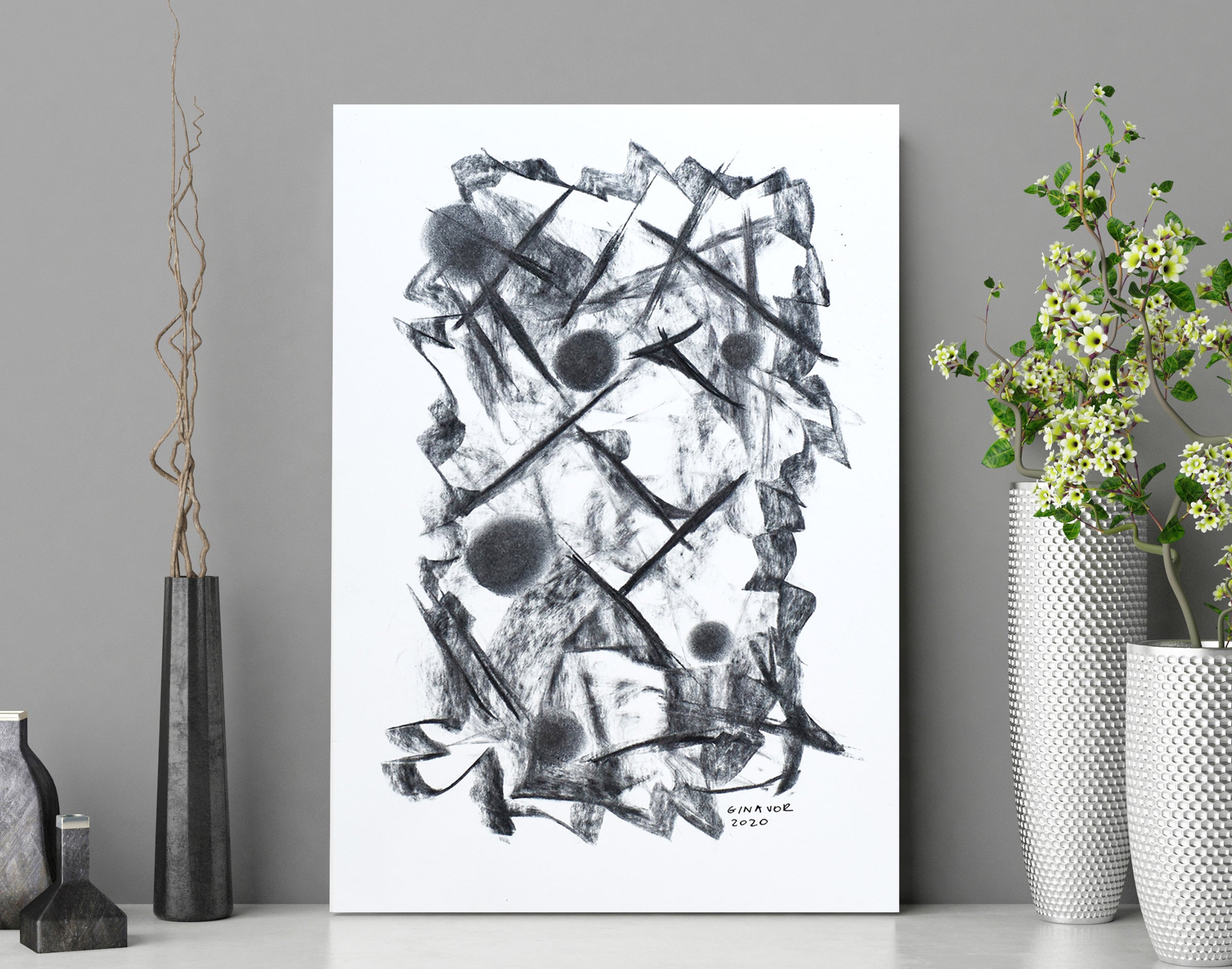 Abstract Charcoal Drawings | Buy Online – ART GODA
