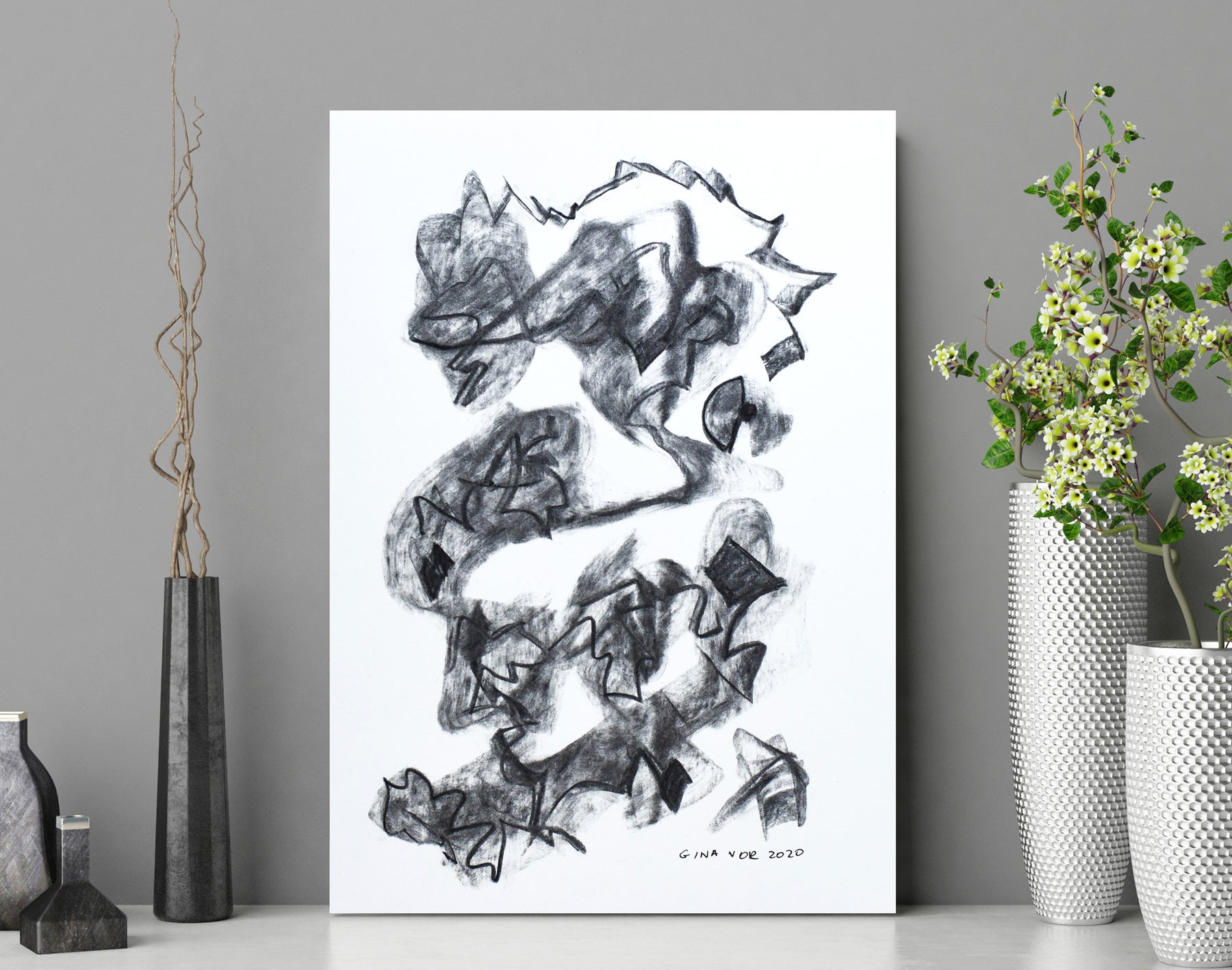 Abstract Charcoal Drawings | Buy Online – ART GODA